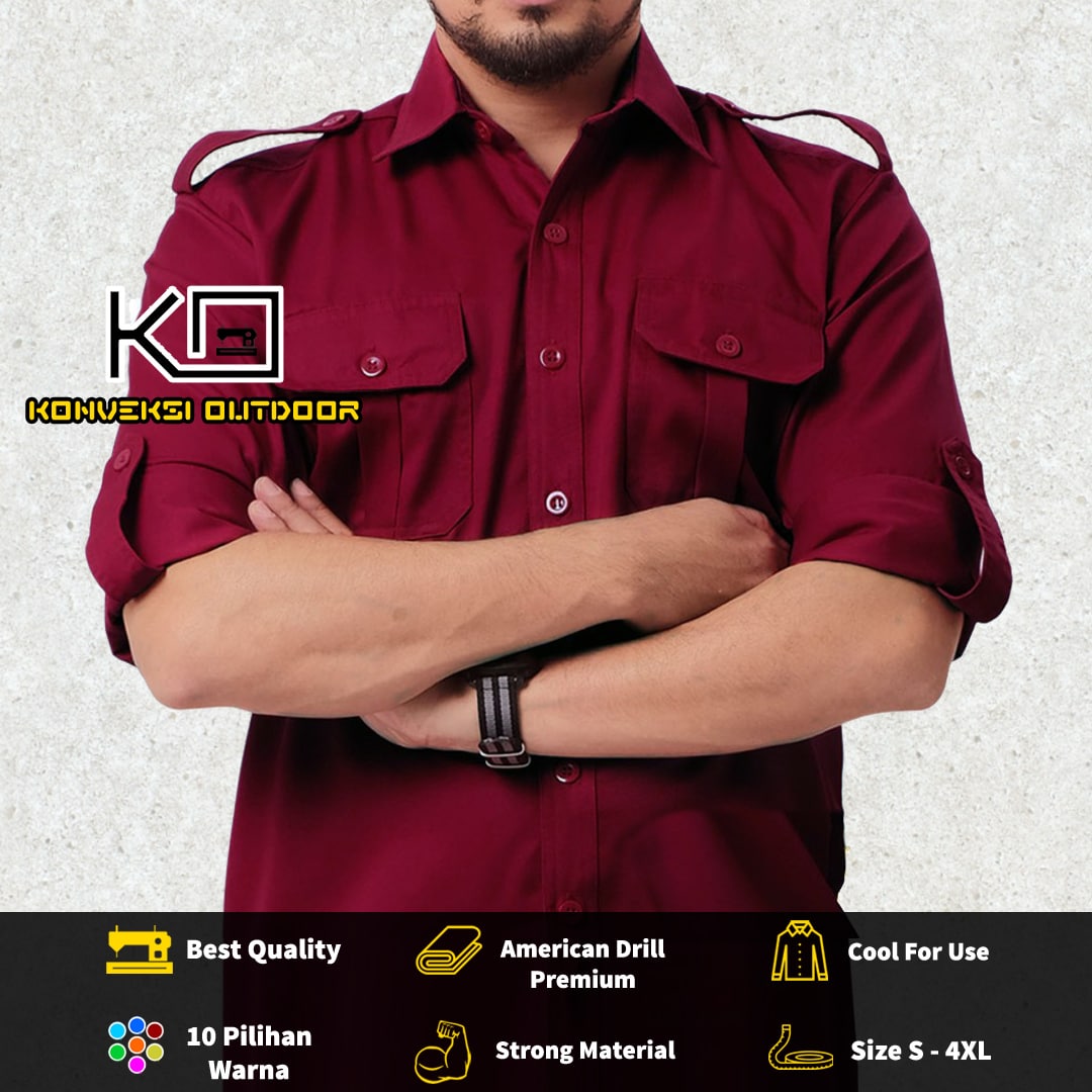 BAJU KEMEJA PDL LAPANGAN OUTDOOR PREMIUM PRIA LENGAN PANJANG - Seragam ...