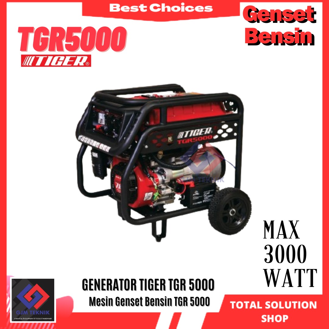 TIGER Genset Generator Bensin TGR 5000 3000 WATT Gasoline Starter ORI ...