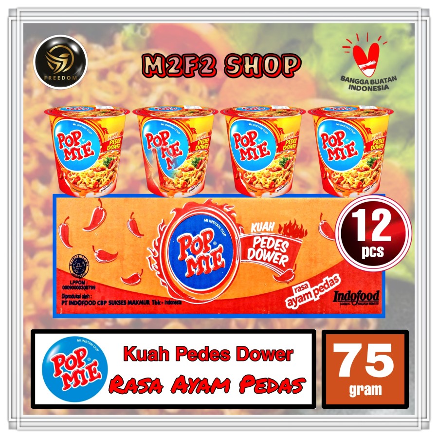 POP MIE | Mi Instan Cup Kuah Pedes Dower Ayam Pedas - 75 gr (Kemasan Karton) | Lazada Indonesia