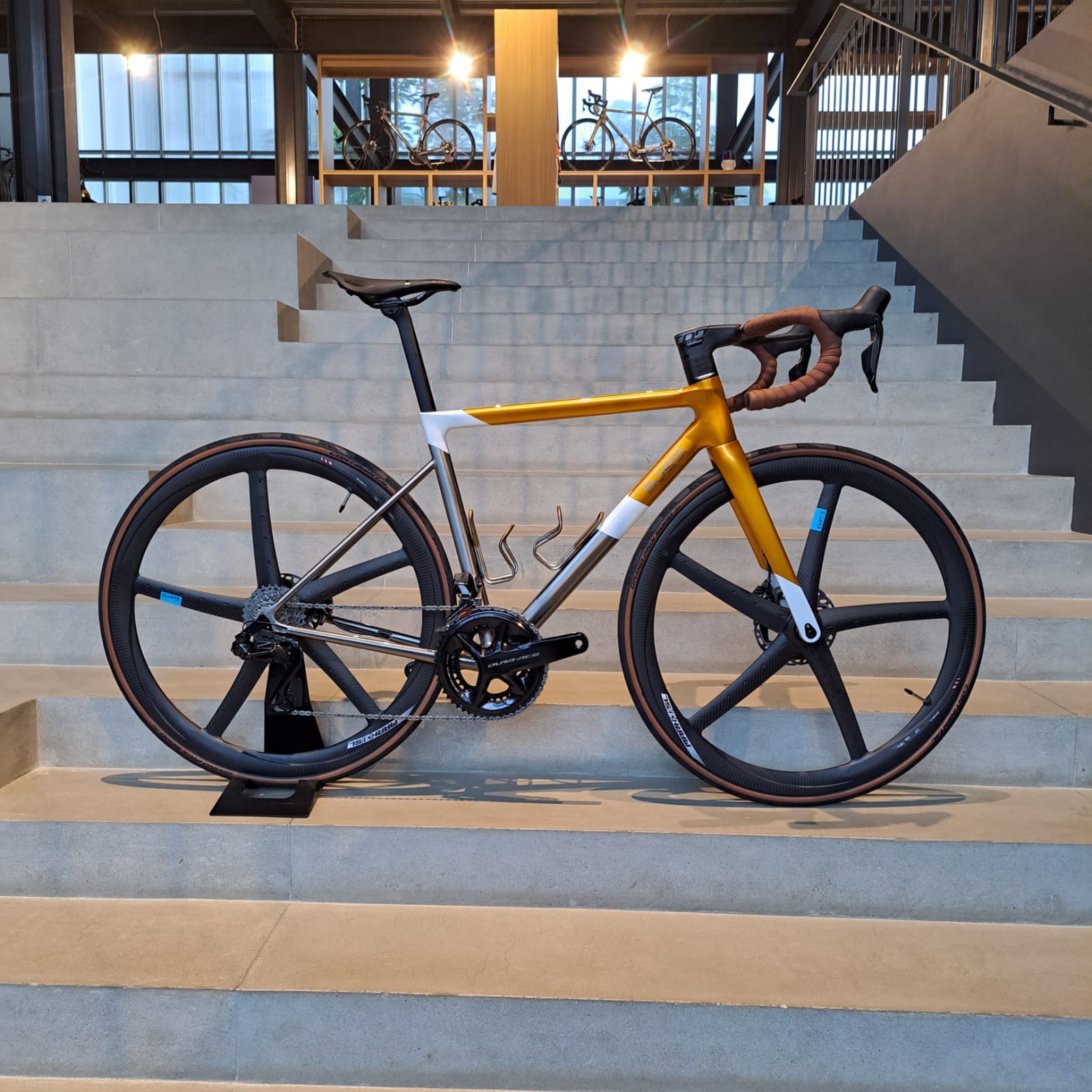 Bossi Strada Titanium Road Bike Yellow White - Dura Ace Di2/Mark3 SL ...