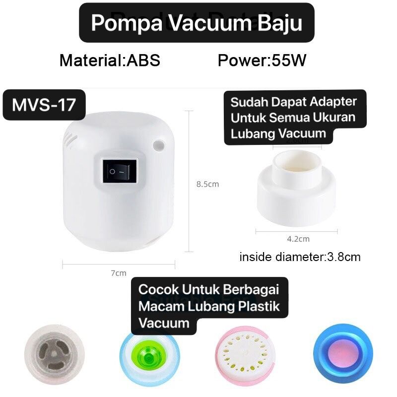 MVS-17 Mesin Pompa Vakum Baju Design Mini Alat Vacuum Bag Daya Hisap ...