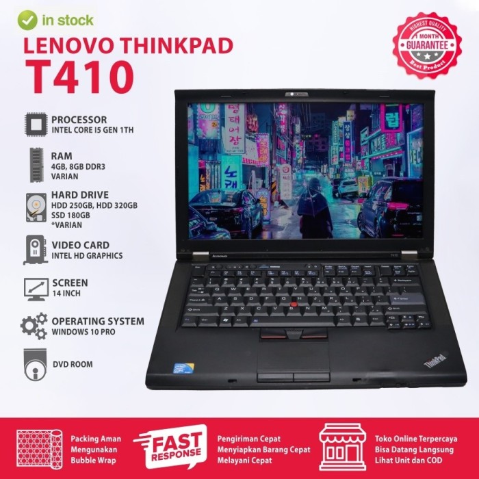 LAPTOP LENOVO Thinkpad T410 CORE i5 RAM 4GB//Hdd 320 TERA | Lazada ...