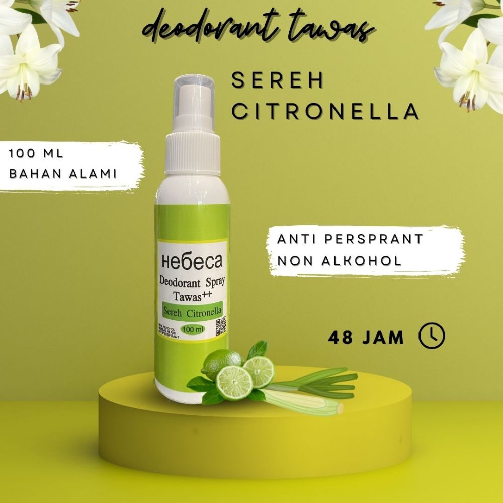 Hebeca Deodorant Spray Tawas SEREH CITRONELLA menghilangkan bau badan ...