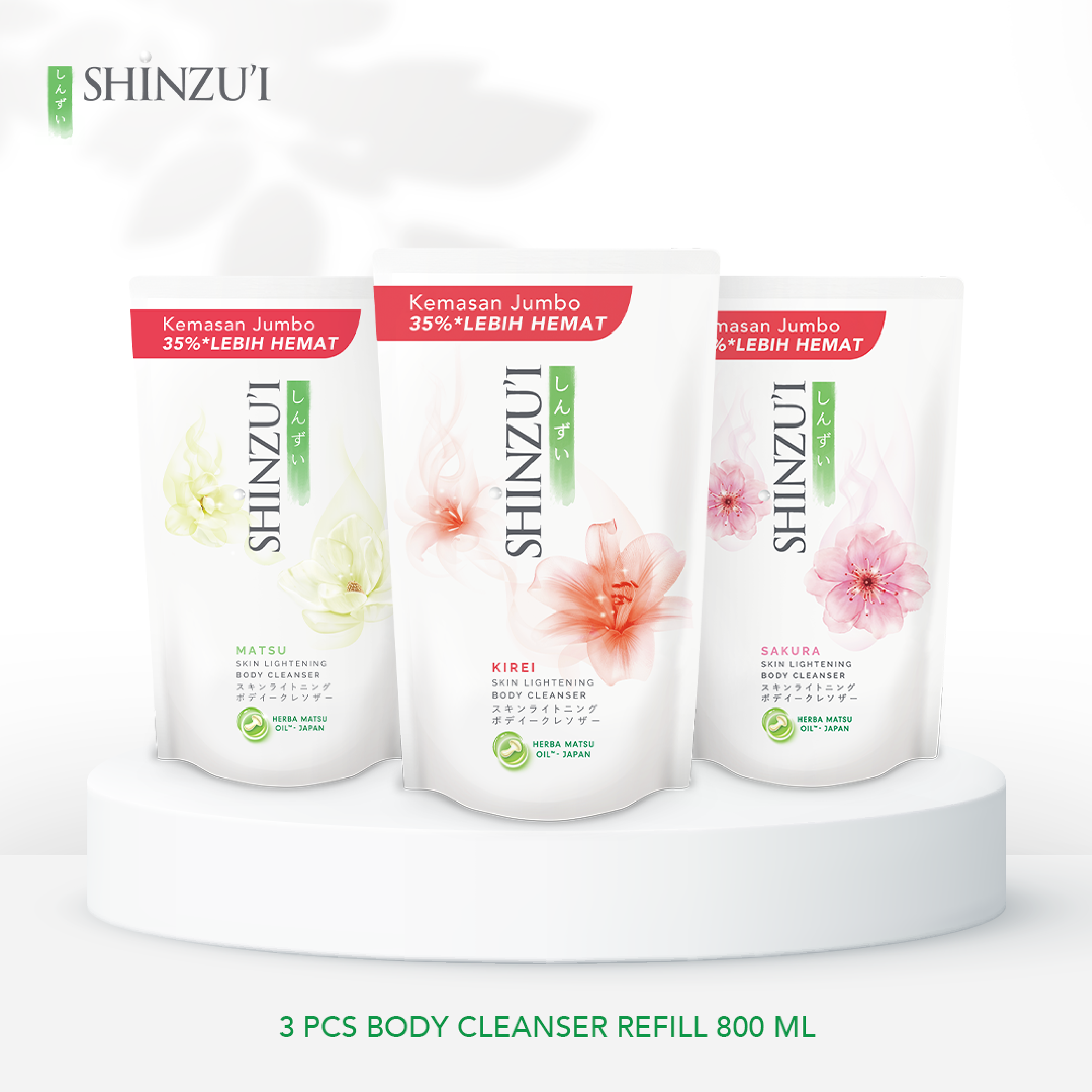 Shinzui Body Cleanser Mix Variant Refill 800ml isi 3pcs | Lazada Indonesia