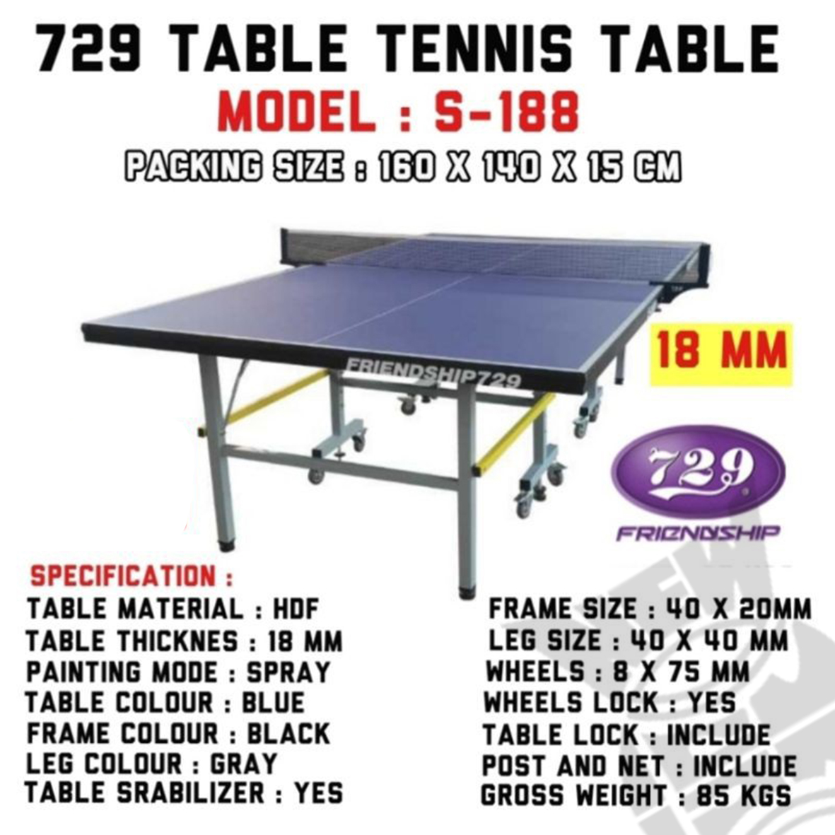 Meja Pingpong/Tenis Meja Friendship 729 | Lazada Indonesia