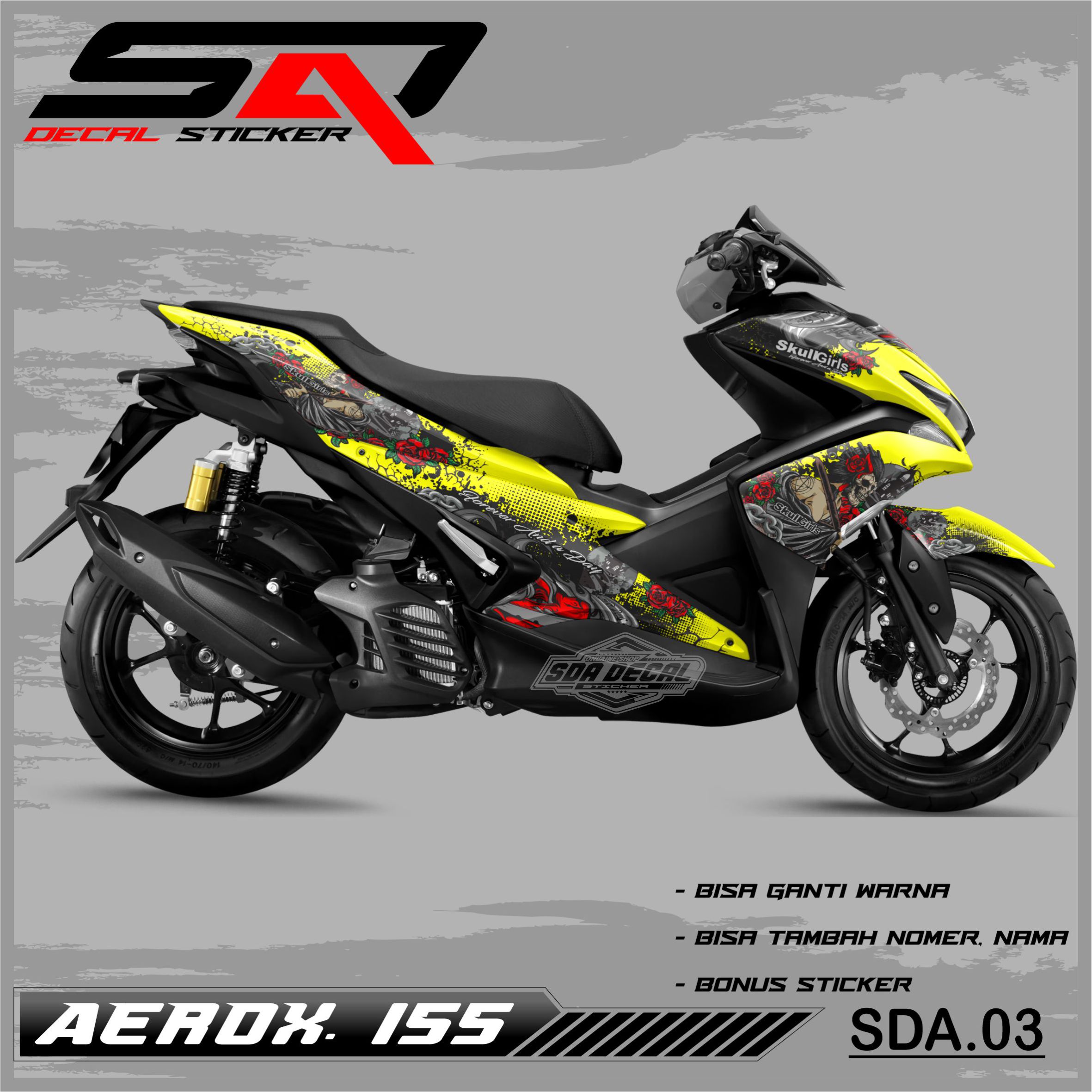 Stiker Custoom Full Body AEROX 155 Lama - Decal Sticker Variasi Motor ...