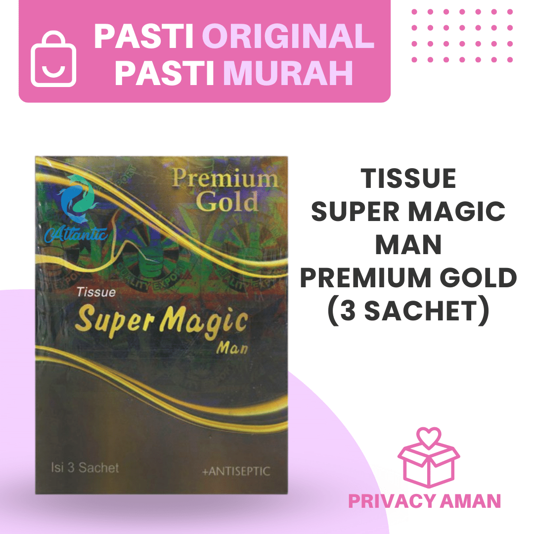 Tissue Super Magic Man Premium Gold Antiseptik 3s Tisu Pria Box Isi 3 ...