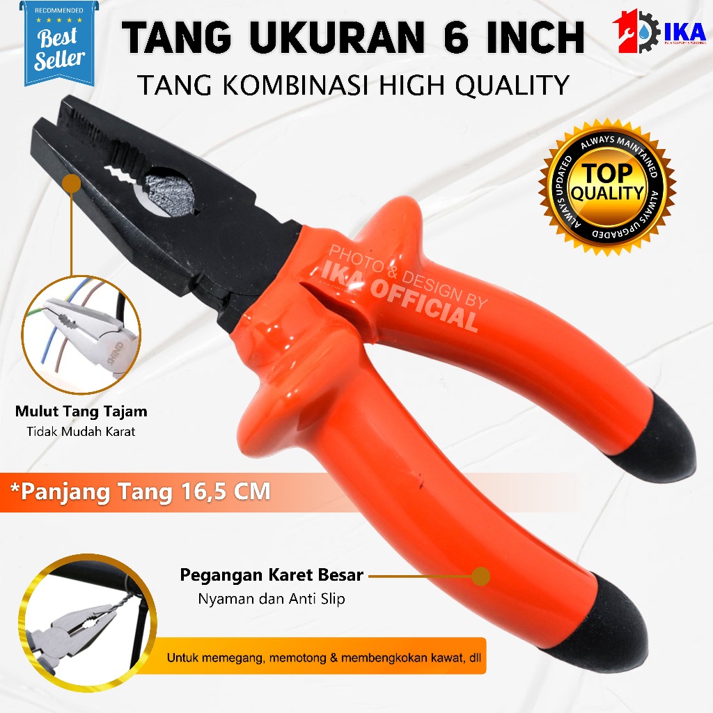 Tang PLIERS 6 INCH electrical potong/lancip/kombinasi TANG LISTRIK ...