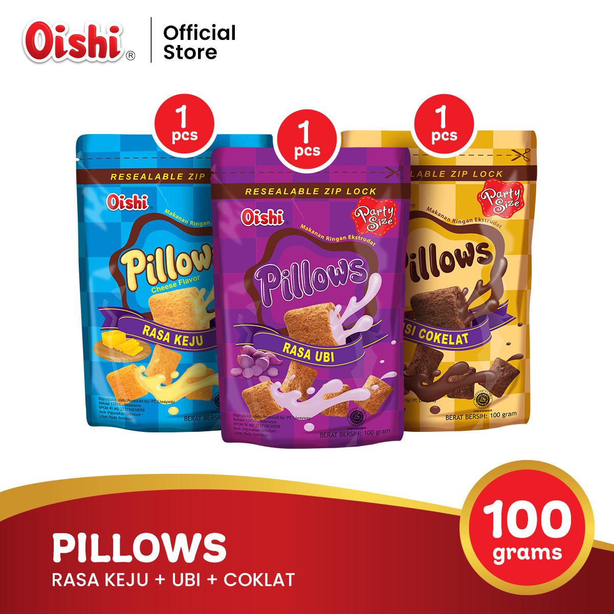 Pillows Isi Cokelat + Rasa Ubi + Rasa Keju | Lazada Indonesia