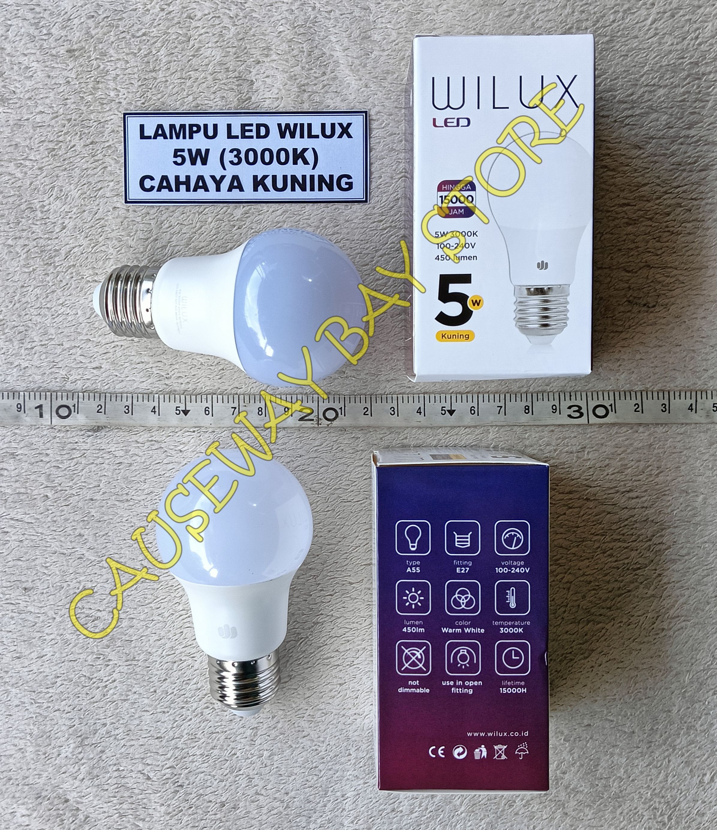 LAMPU LED 5W WILUX 3000K WARM WHITE (PUTIH KEKUNINGAN) | Lazada Indonesia