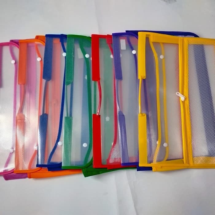 Map Plastik Resleting Jaring Zipper Bag File F4 Tas Dokumen Lazada