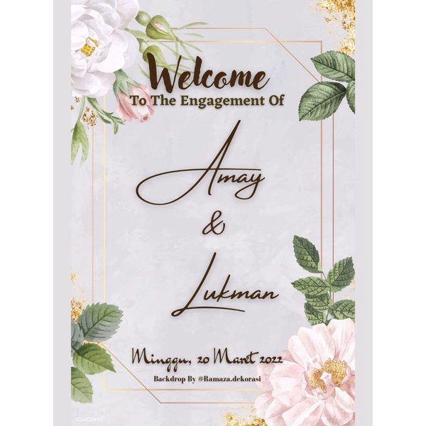 [tulisan welcome sign acara] happy wedding engagement khitan dll ...