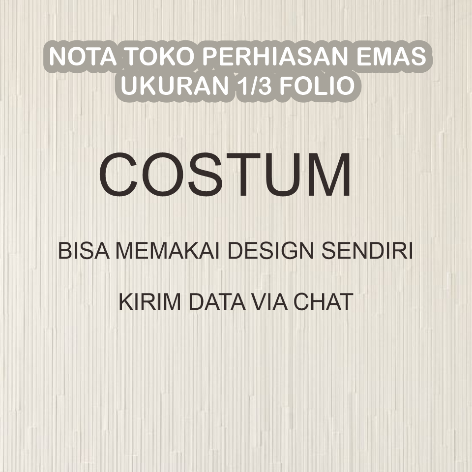 nota toko mas ukuran 1/3 folio 1ply dan 2ply gratis design | Lazada ...