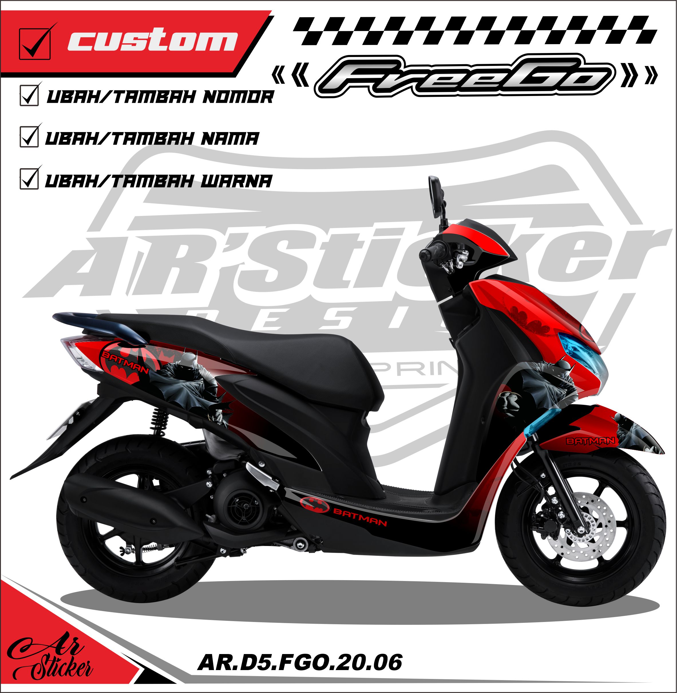 Stikcer Decal Motor Yamaha Freego Full Body, Stiker Dekal Freego D5 020 ...