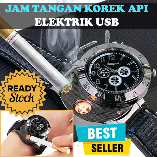 Jam Tangan Mancis Korek Pemantik Api Lighter USB Battery Powered ...