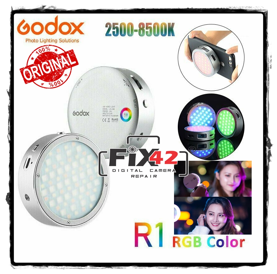 Godox R1 RGB Ring Light CRI 98 Mini Creative Light Built in Magent Led ...