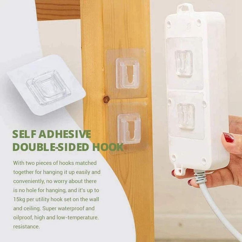 Double-Sided Adhesive Wall Hook 10 Pair, Multi-Purpose Hooks Home ...