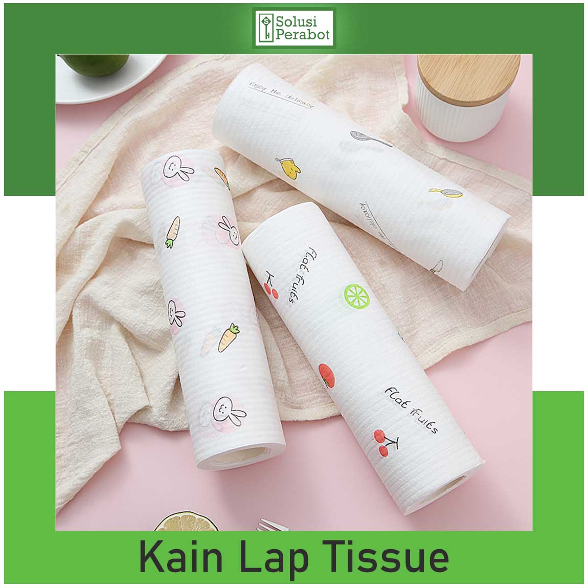 Kain Lap Tissue 100 Lembar / Tisu Gulung Dapur Paper Roll 20X20cm ...