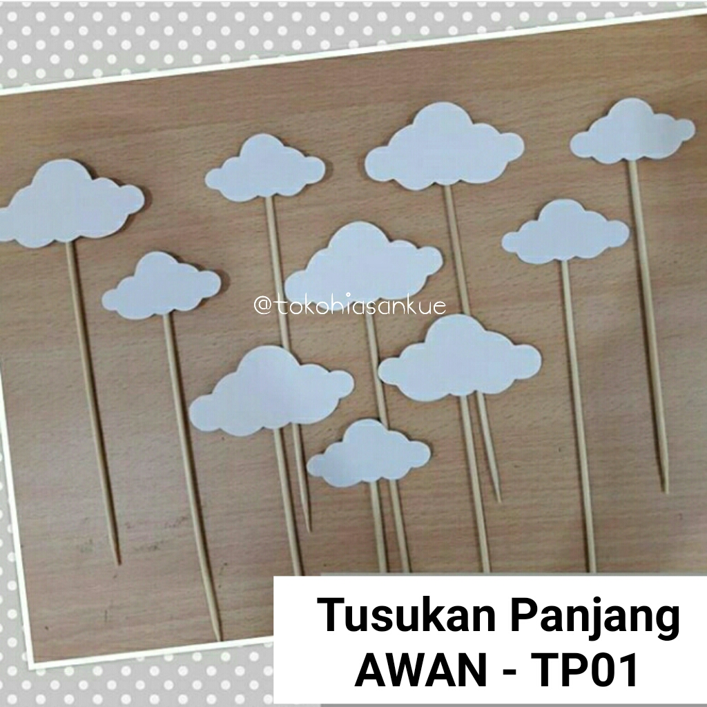 TP 01 - Hiasan Kue Tusukan Panjang Cake Topper Awan | Lazada Indonesia