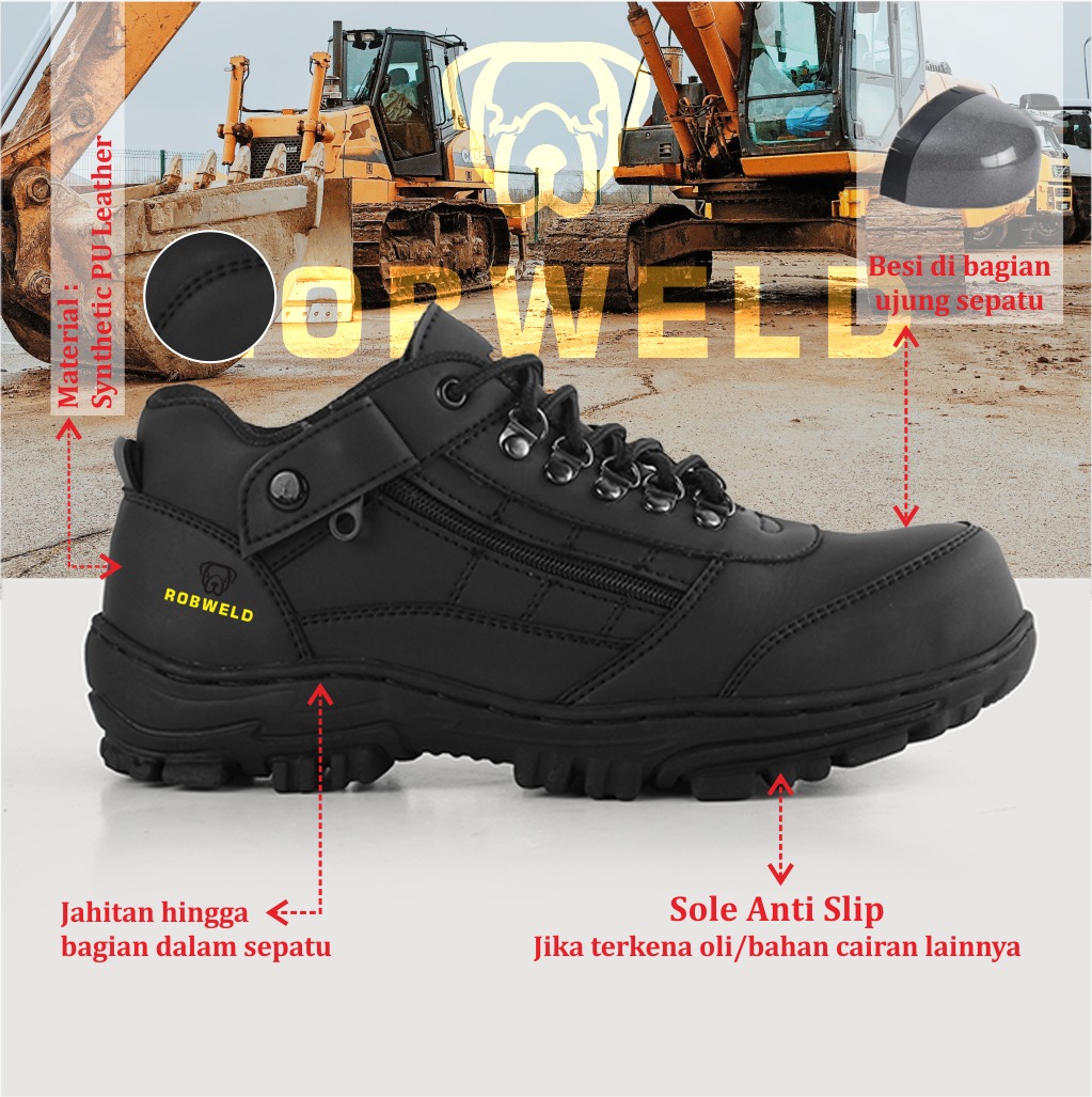 SEPATU PRIA SAFETY KERJA LAPANGAN - SAPATU SAFETY PRIA PROYEK - SEPATU ...