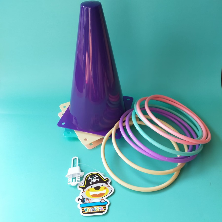 MAINAN ANAK LEMPAR KERUCUT CONE RING LATIHAN OLAHRAGA FUTSAL DLL ...