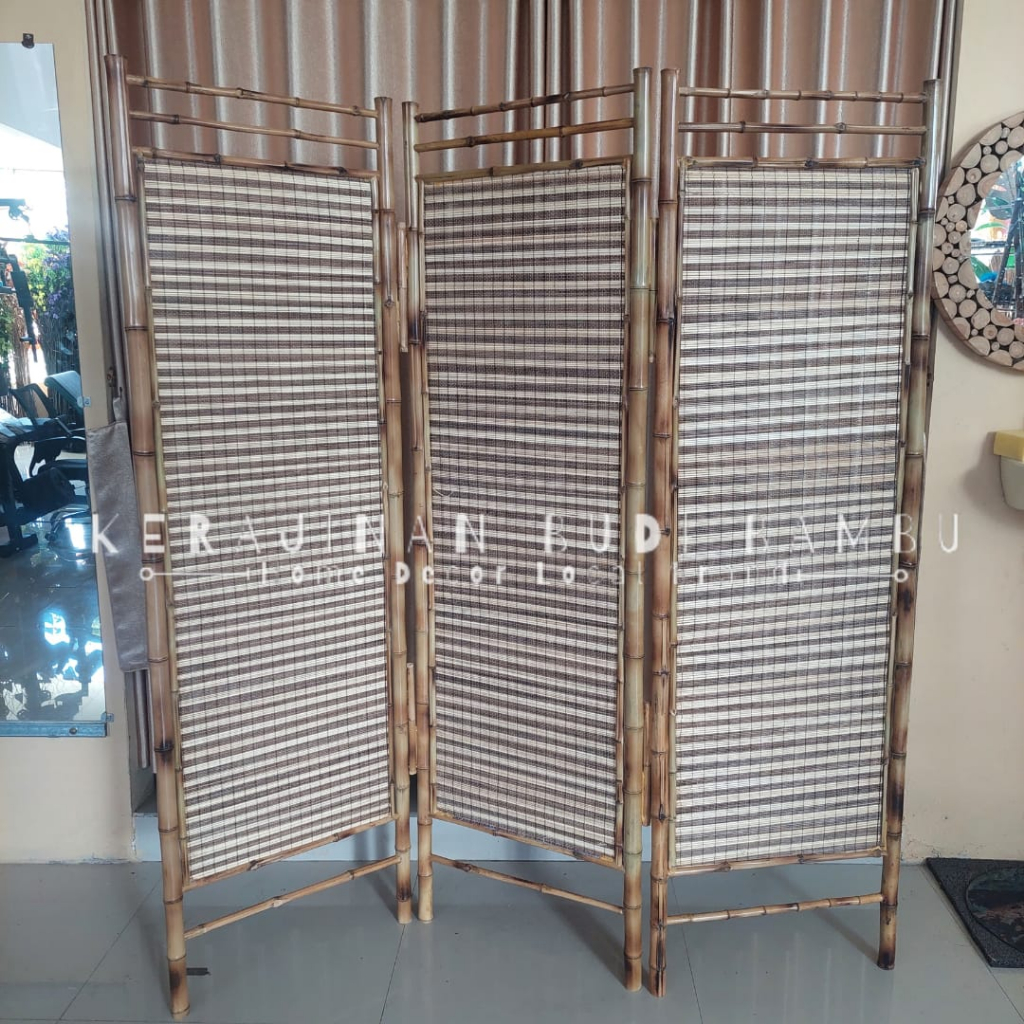 PARTISI BAMBU POLOS PENYEKAT DEFIDER RUANGAN MULTIFUNGSI DEKORASI ...