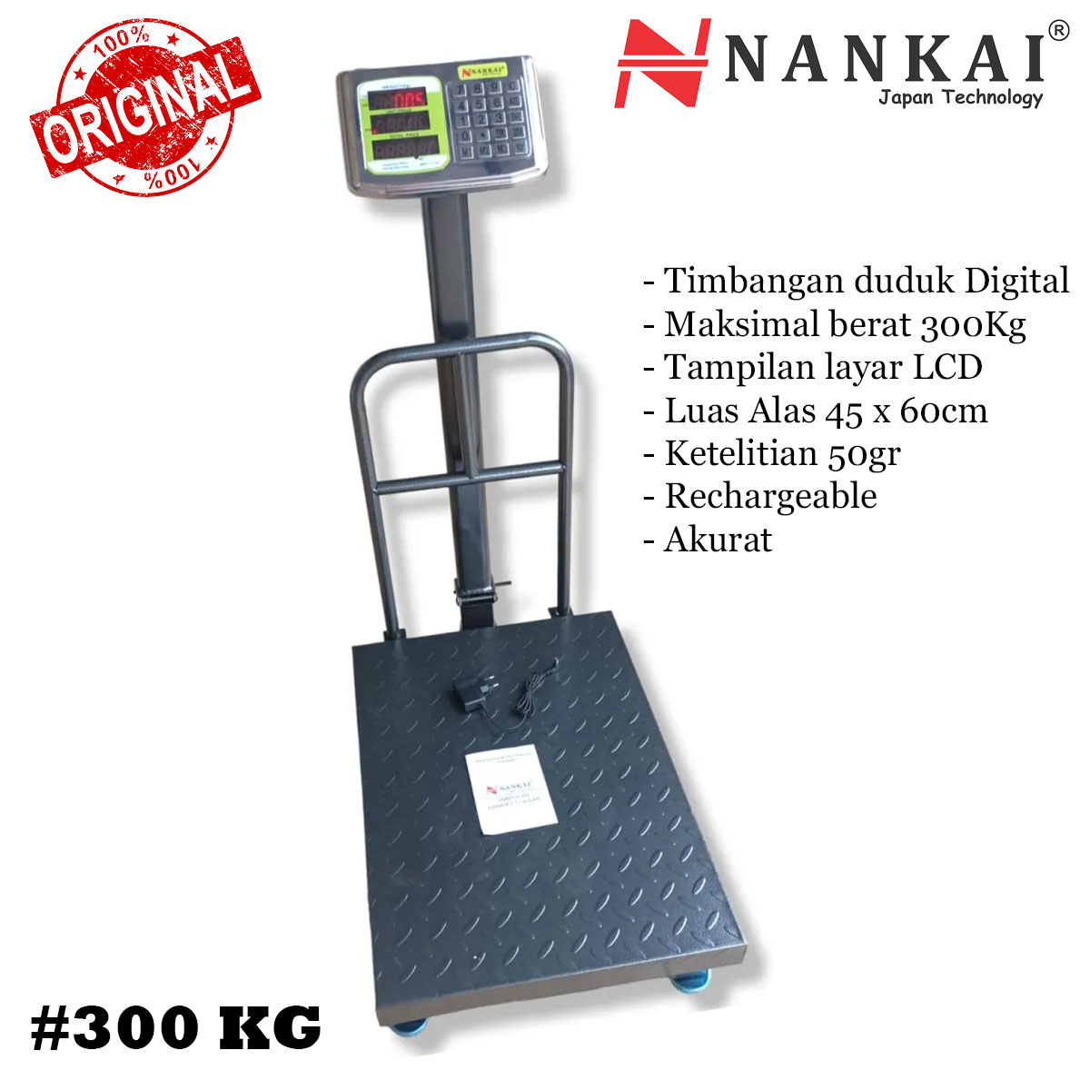 Timbangan Duduk Digital Plat Lebar Kapasitas 300kg Timbangan Barang Timbangan Lantai Elektrik ...