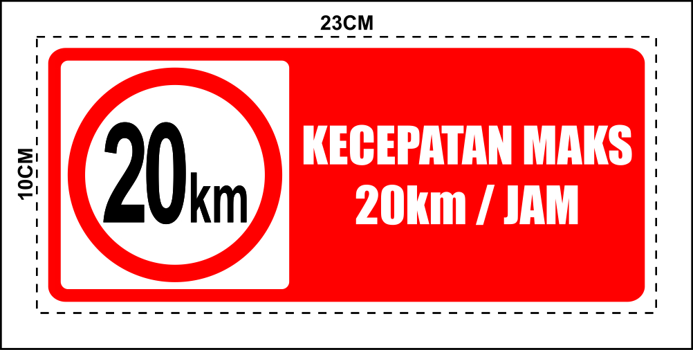 STIKER TULISAN / LOGO RAMBU KECEPATAN MAKS 20 KM/JAM | STICKER TULISAN ...