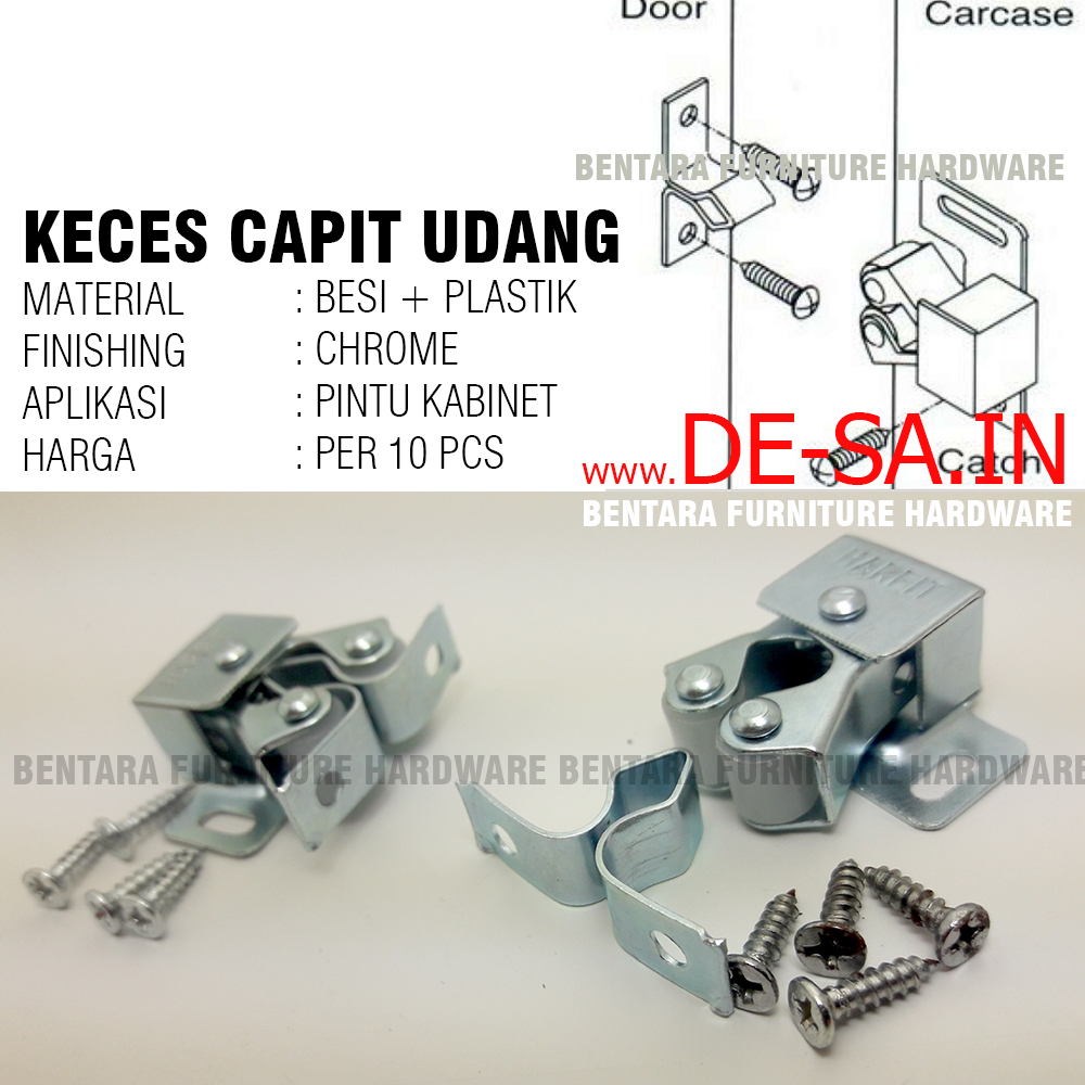 10 x HARFIT Keces Capit Udang - Catches Lock System Furniture Fitting ...