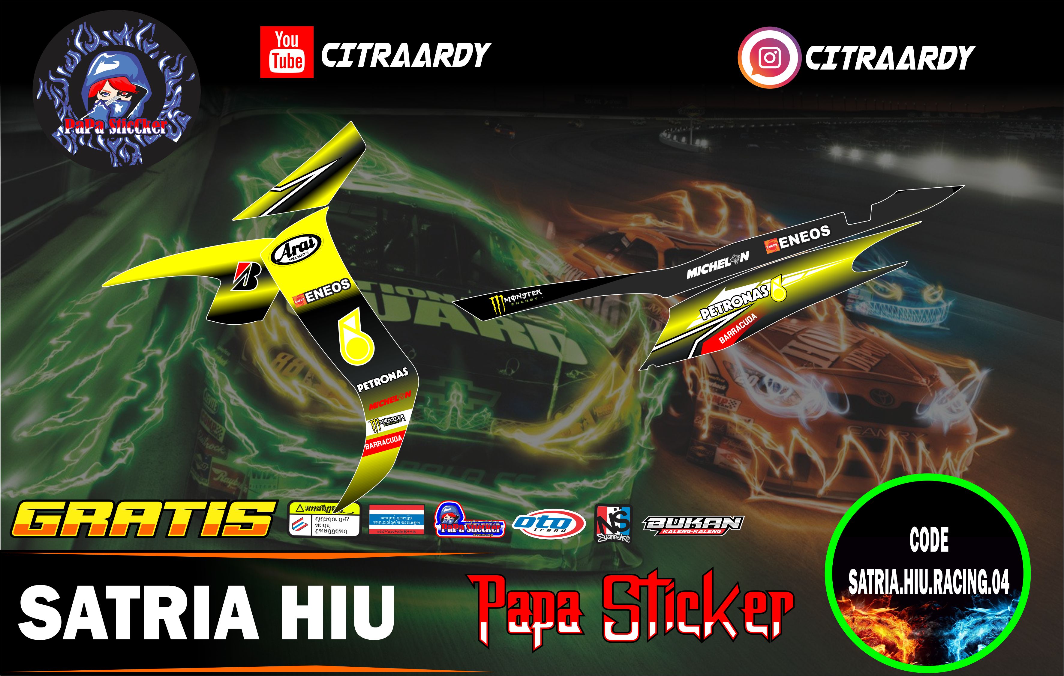 Sticker striping Suzuki Satria 120R HIU petronas Racing Variasi motor ...