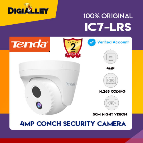 IP Camera Tenda IC7 LRS 4MP Infrared Conch Security Built-in mic 4MP ...