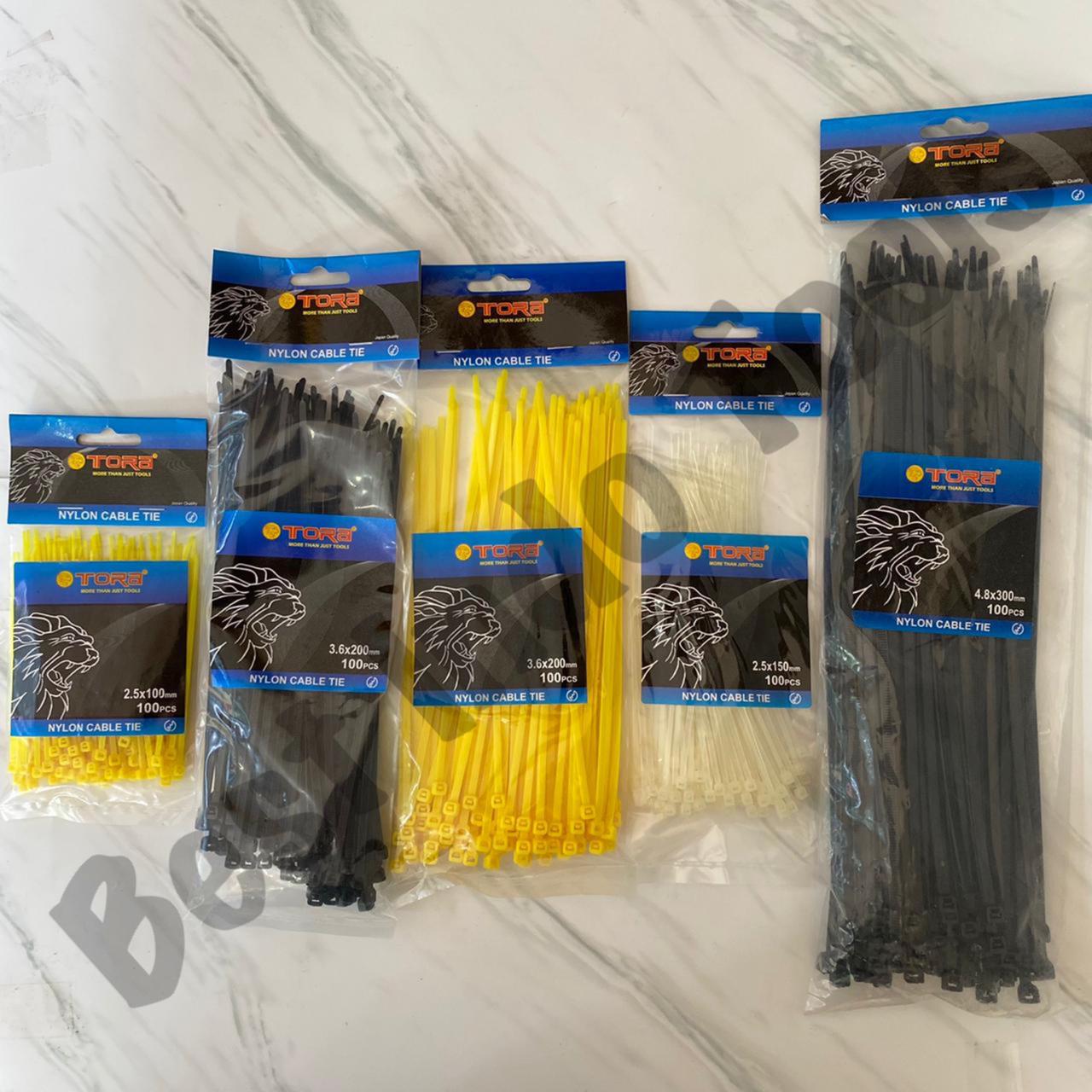 CABLE TIES TORA 2,5 X 100 150 MM ; 3,6 X 200 250 TALI IKAT KABEL ...