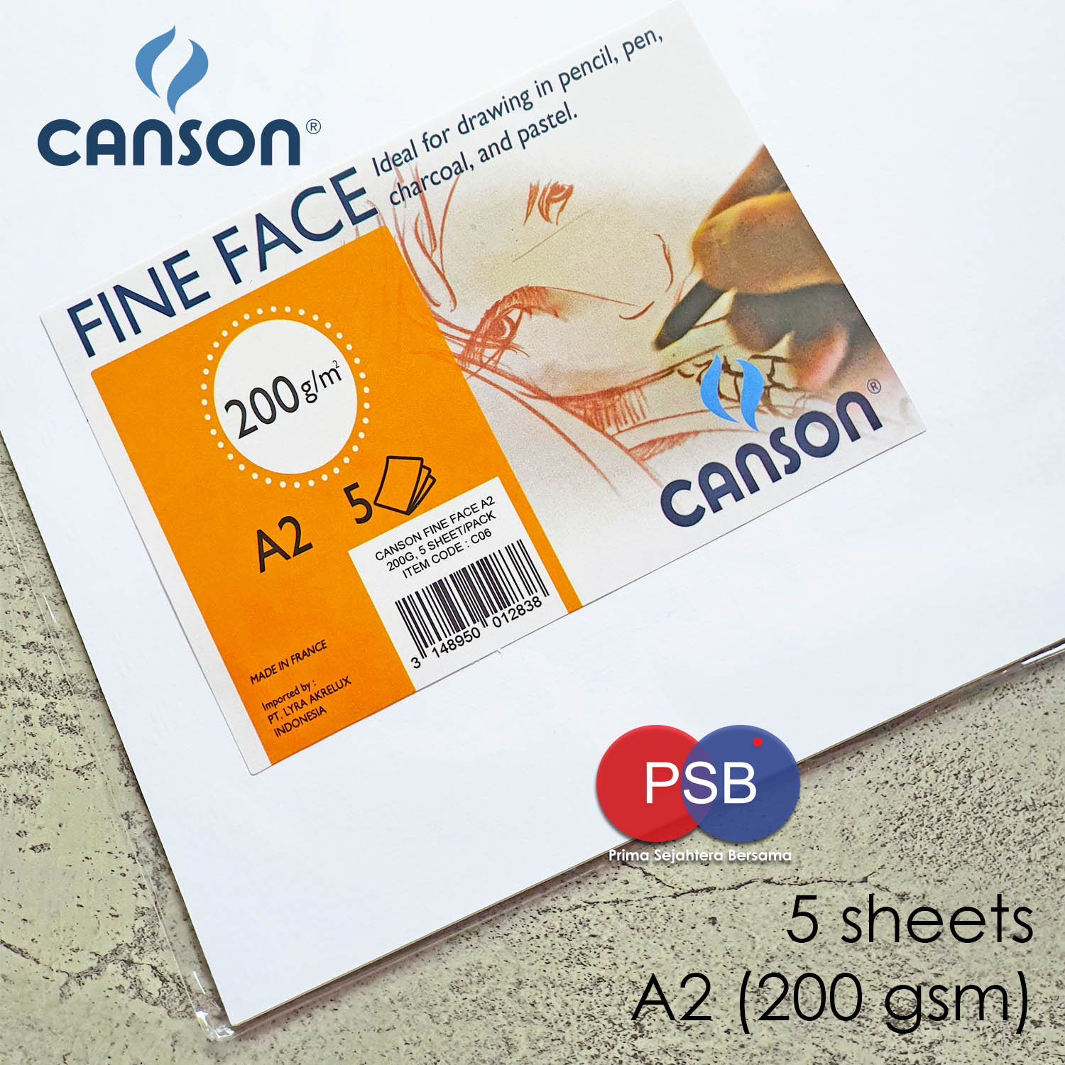 Canson Fine Face A2 (200 gsm) / Kertas Sketsa / Kertas Gambar | Lazada ...