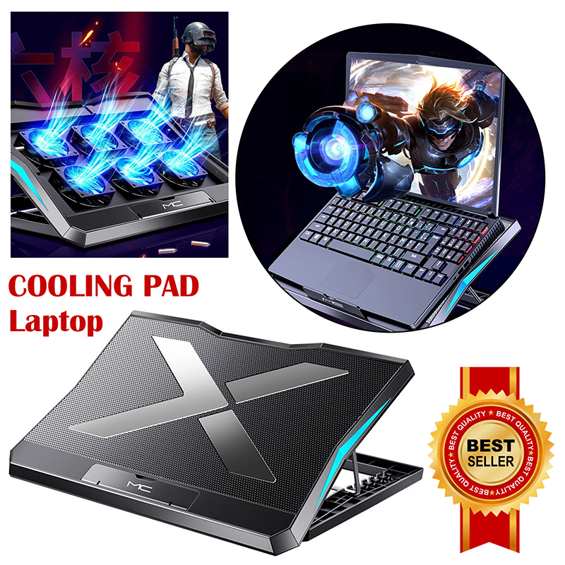 Cooling Pad Laptop 6 Fan Kipas Pendingin Laptop Extra Port USB Portable ...