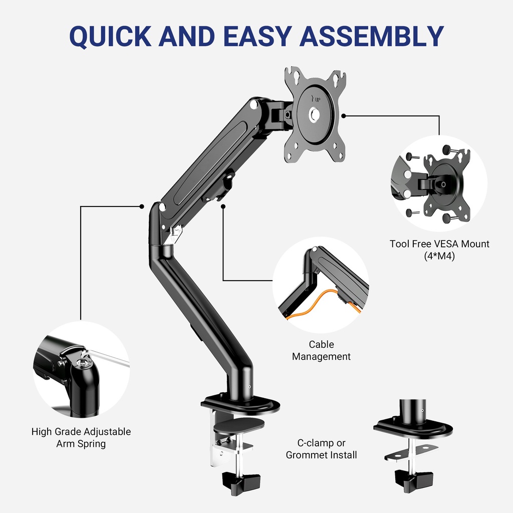 Bracket Monitor Bracket stand laptop 17-32 inch single Gas Spring ...