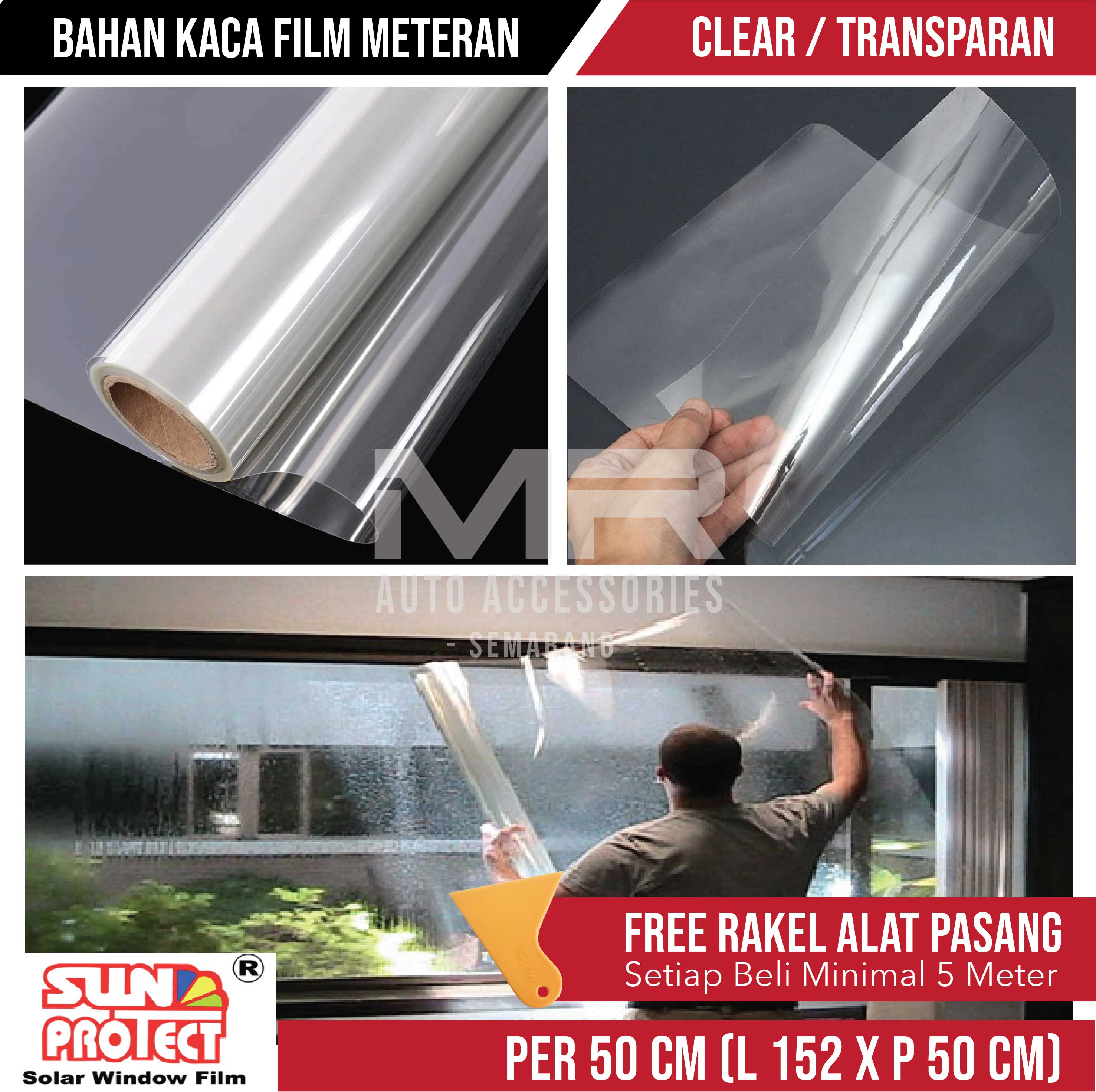 Kaca Film Clear / Transparan / Bening Anti Gores SUN PROTECT | Lazada ...