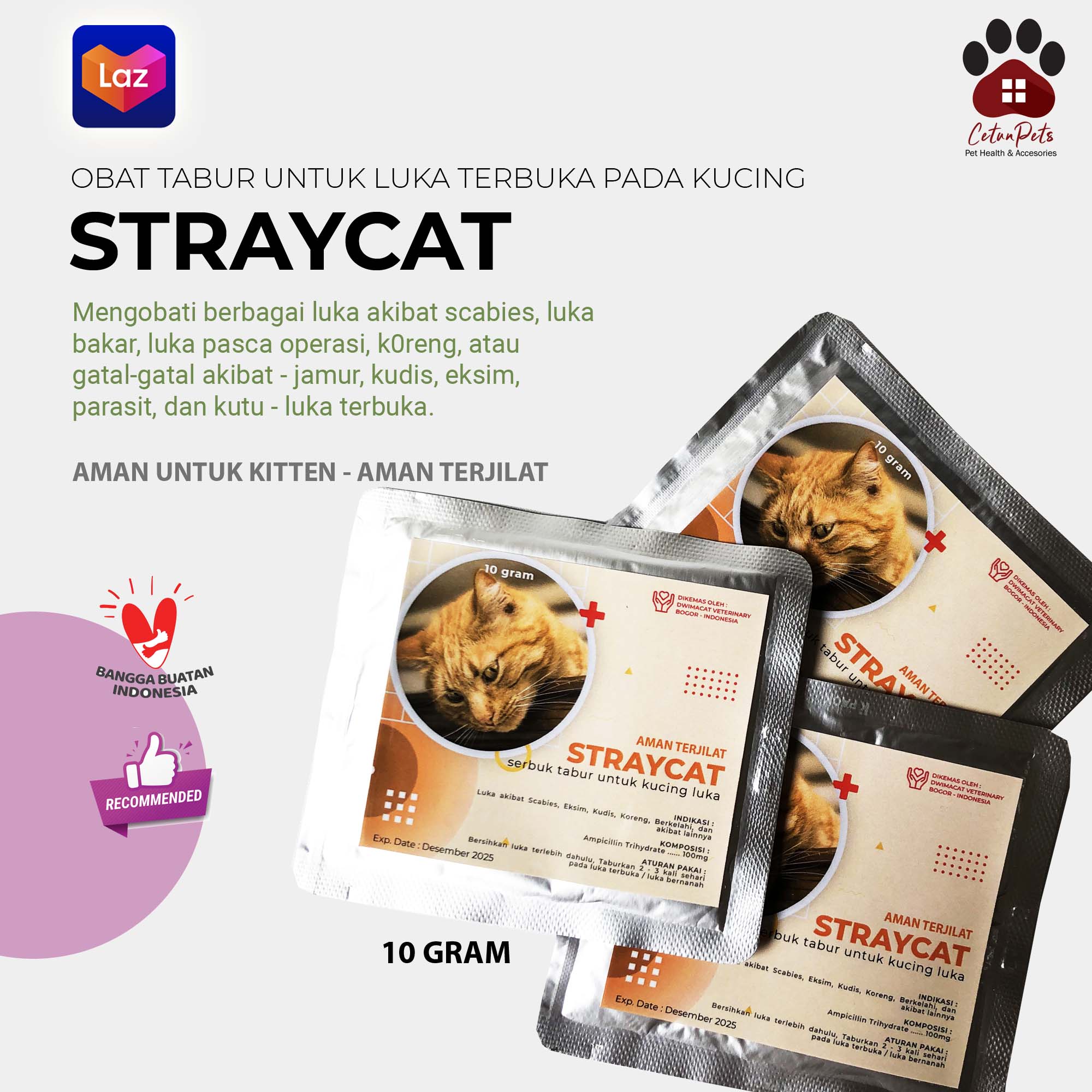 Obat Kucing Luka Terbuka Straycat | Lazada Indonesia