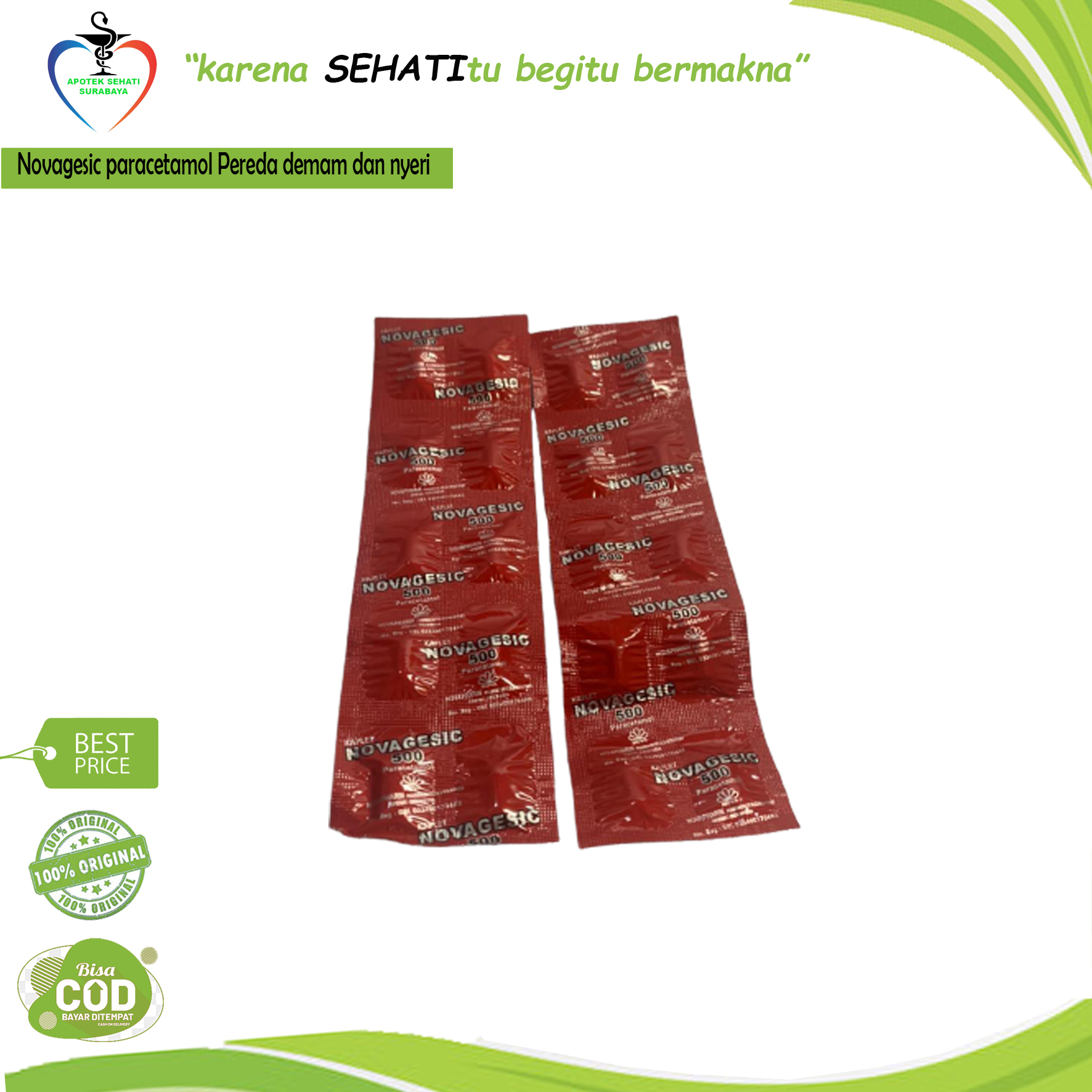 NOVAGESIC TABLET PARACETAMOL 500MG OBAT DEMAM NYERI | Lazada Indonesia