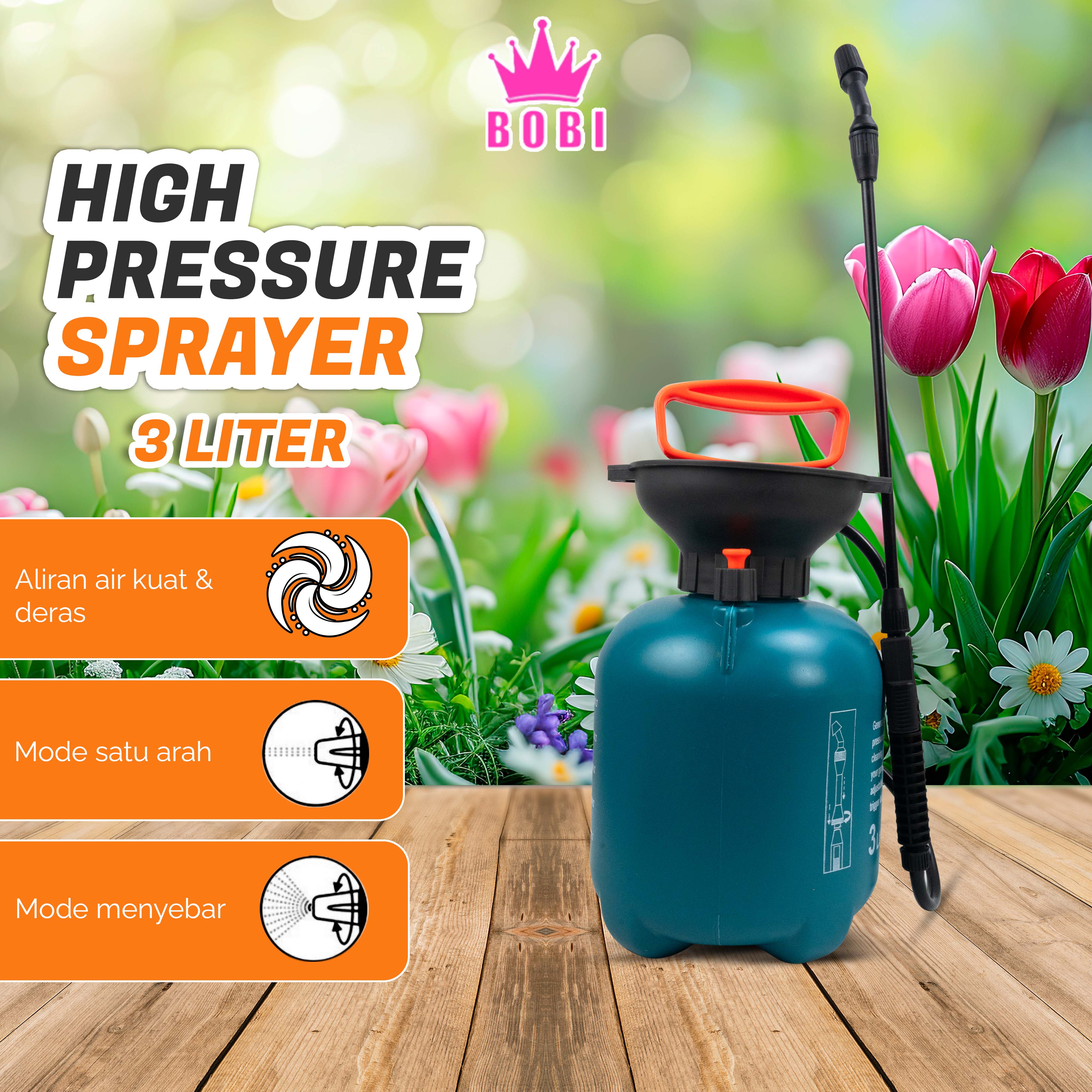 BOBI Shop Semprotan Taman & Kebun Serbaguna 3/5/8 Liter Hand Pump High ...