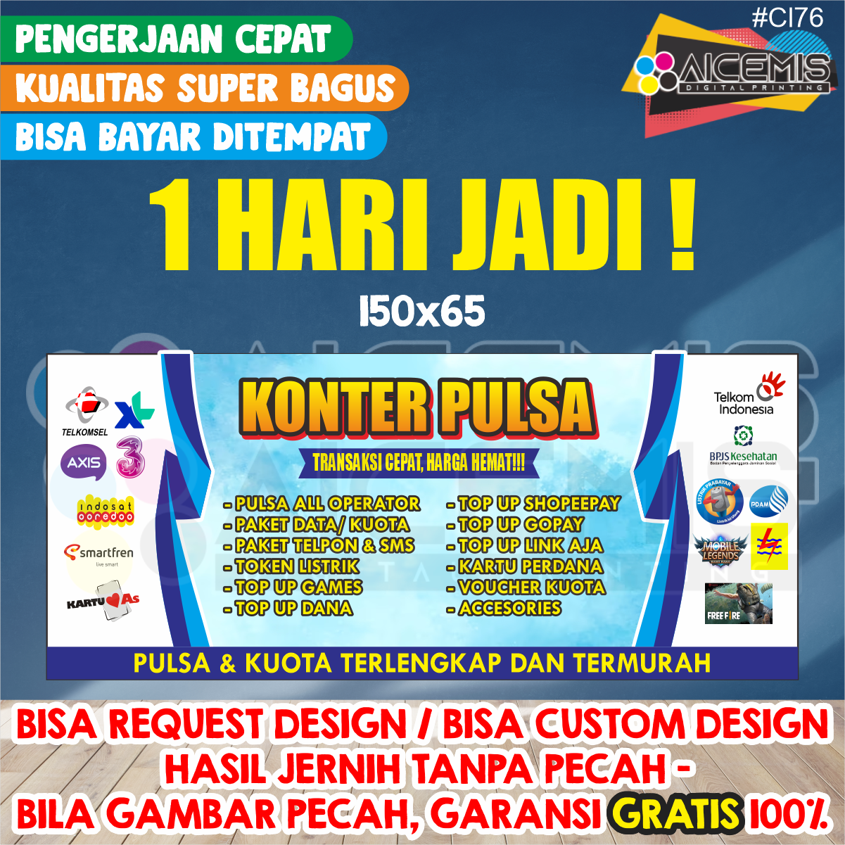 1 HARI JADI | spanduk konter hp | banner konter pulsa | spanduk banner ...