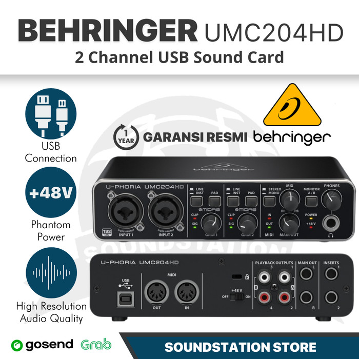 Behringer UMC204HD UMC 204 HD With Midas Preamp | Lazada Indonesia