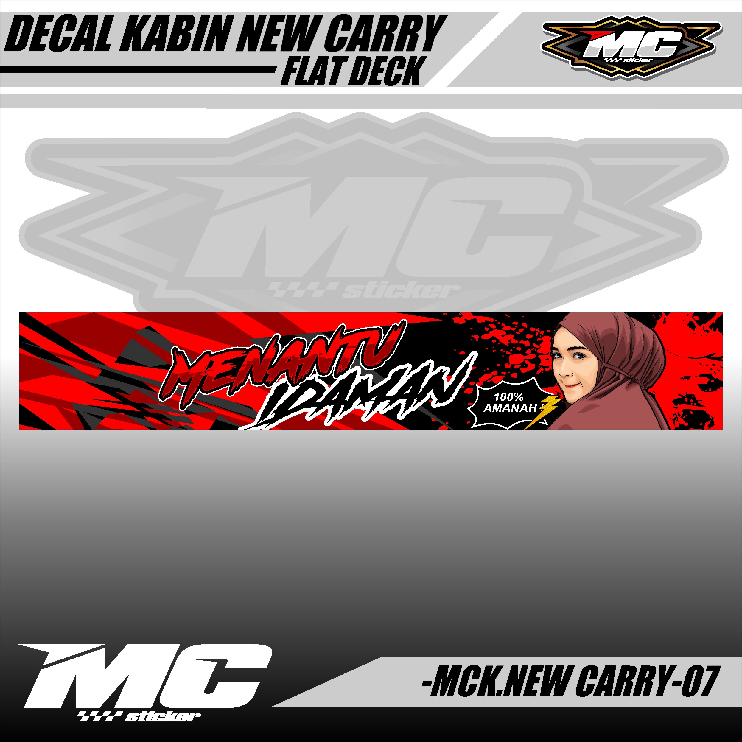 DECAL KABIN NEW CARRY PICK UP 2021 2022 - STICKER KABIN DEPAN NEW CARRY ...