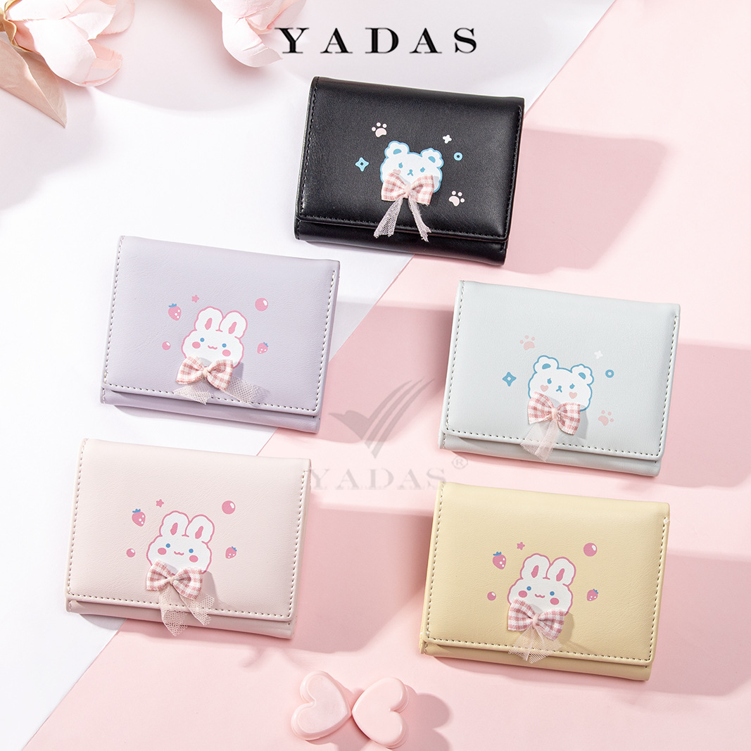 Dompet Wanita Impor Dompet Lipat Dompet Mini Pola Bunga Lucu Dompet ...