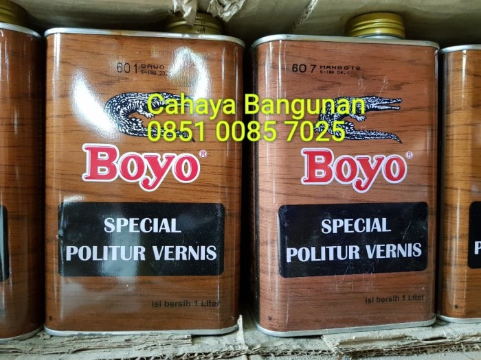 BOYO Politur Vernis Vernish Pernis Kayu Warna 1 Lt Ltr Liter 1Lt Avian ...