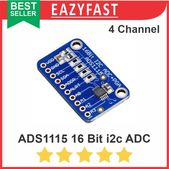 ADS1115 High Resolution 4 Channel ADC 16bit I2C Arduino Module | Lazada ...