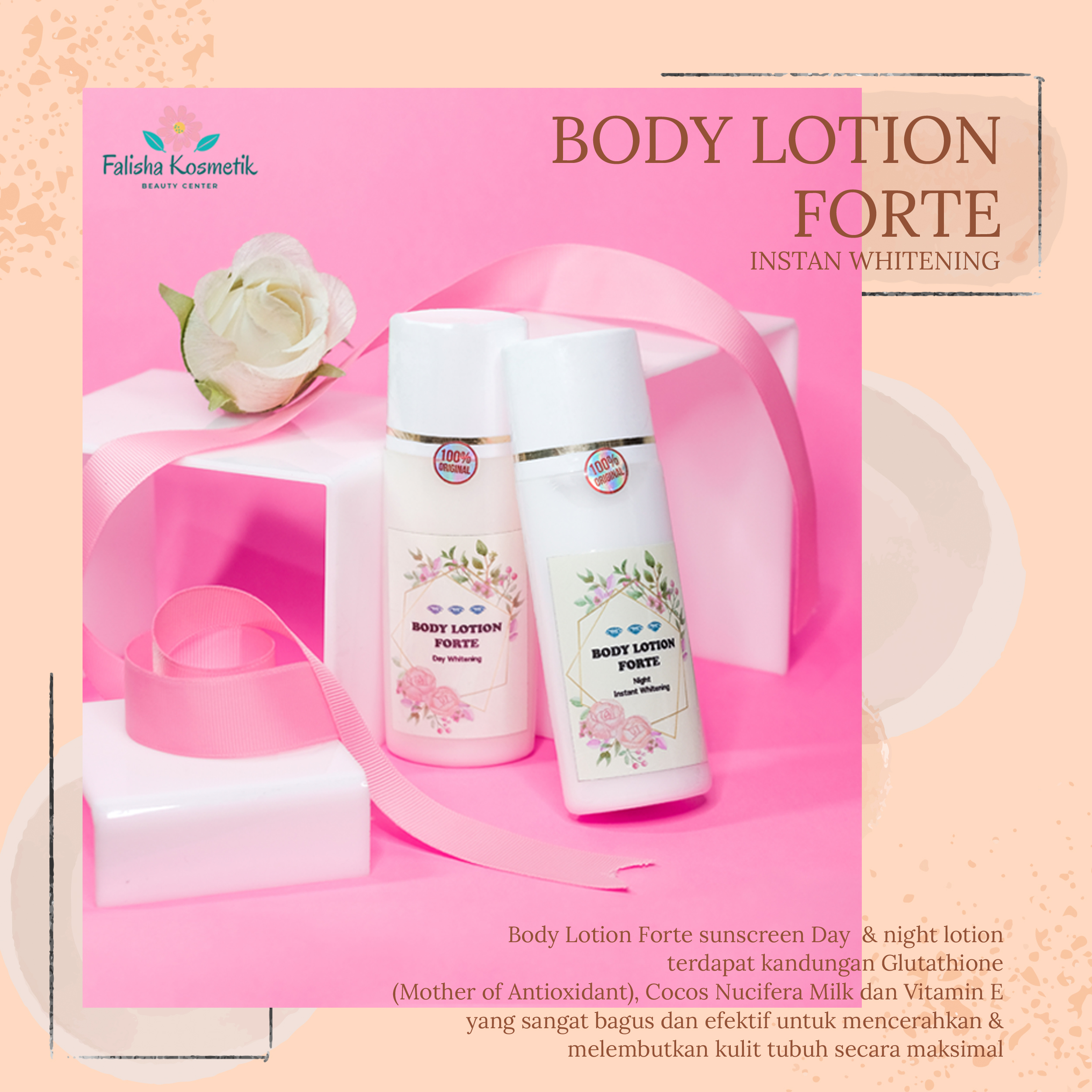 BODY LOTION HB FORTE INSTAN WHITENING HAND BODY LOTION PEMUTIH BADAN BPOM | Lazada Indonesia