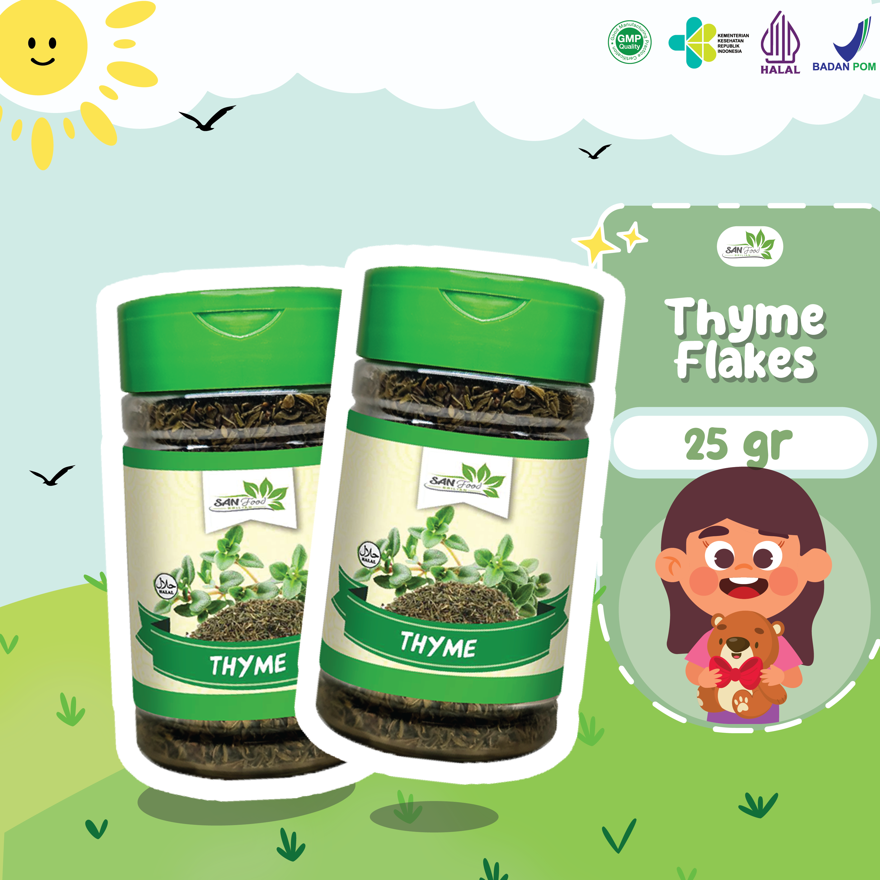 Sanfood Brilian Herbs Thyme Flakes Ukuran 25 gr Daun Thyme Herba Kering | Lazada Indonesia