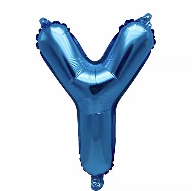 BALON HURUF BIRU POLOS 40CM / BALON FOIL HURUF BIRU POLOS 40CM / BALON ...