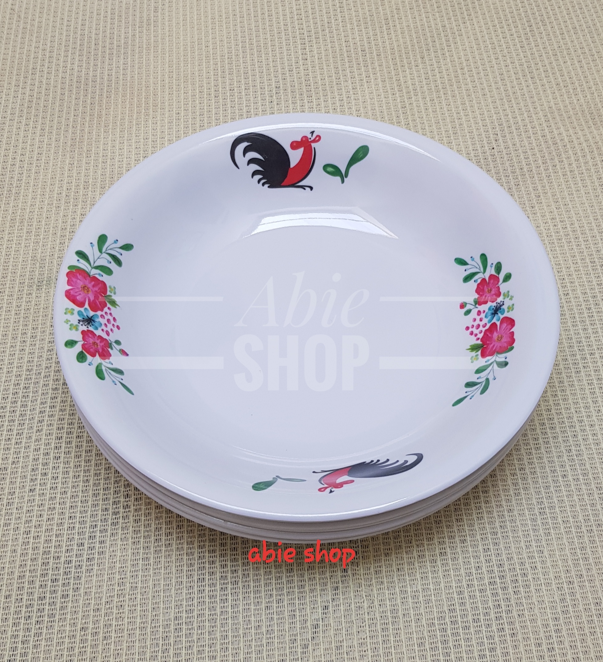 [ 3 pcs ] Piring melamin ayam singasingi ukuran standar piring makan ...