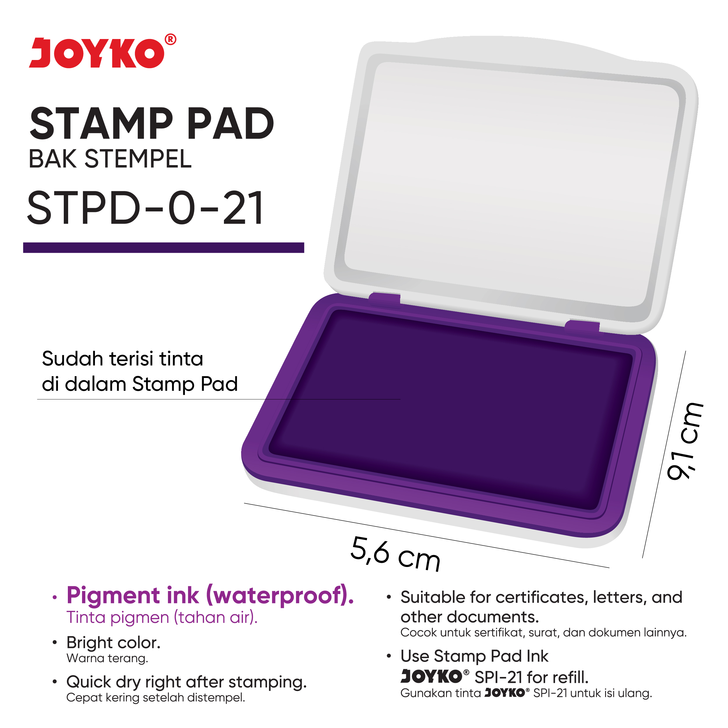 Stamp Pad Ink Tinta Bak Stempel Refill Tinta Stempel Joyko | Lazada ...